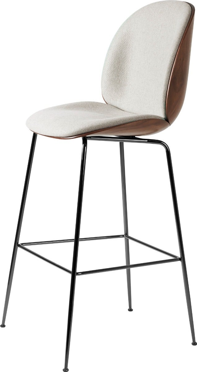 GUBI Beetle Counter/Bar Chair - Veneer Shell - Front Upholstered