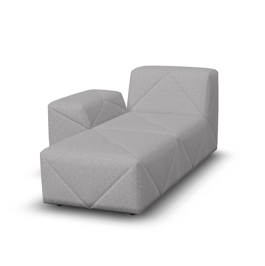 Moooi BFF Modular Sofa - Chaise Longue Left in Vesper Silver