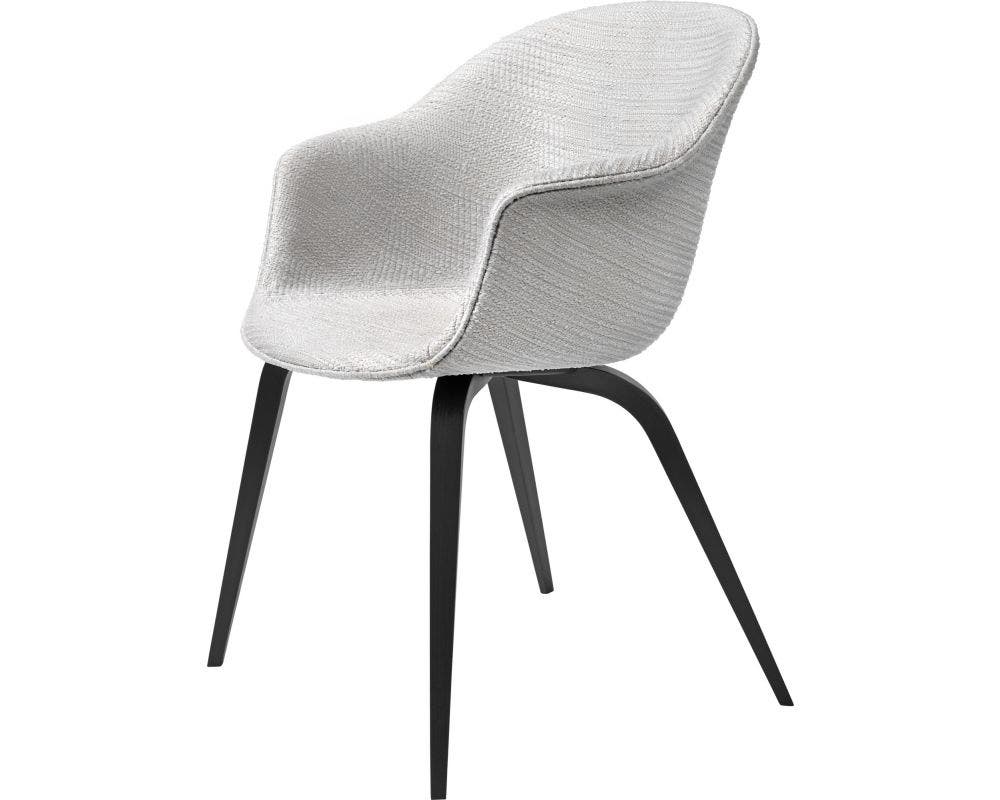 GUBI Bat Wood Base Dining Chair - Fully Upholstered