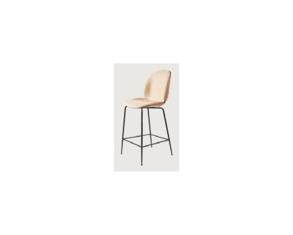 GUBI Beetle Counter/Bar Chair - Veneer Shell - Front Upholstered